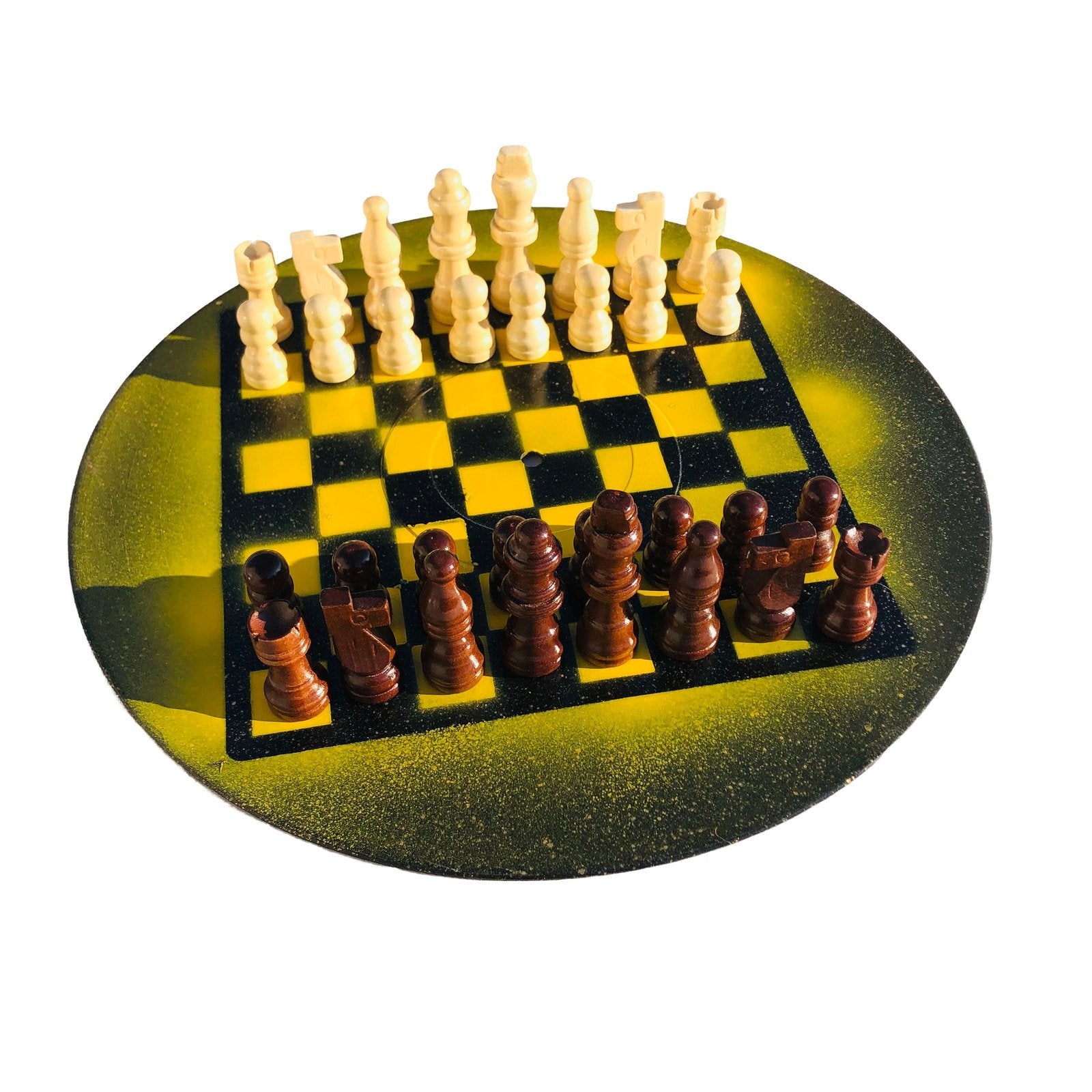 Vinyl Chess Set - Yellow Darkness – Sunset Chess